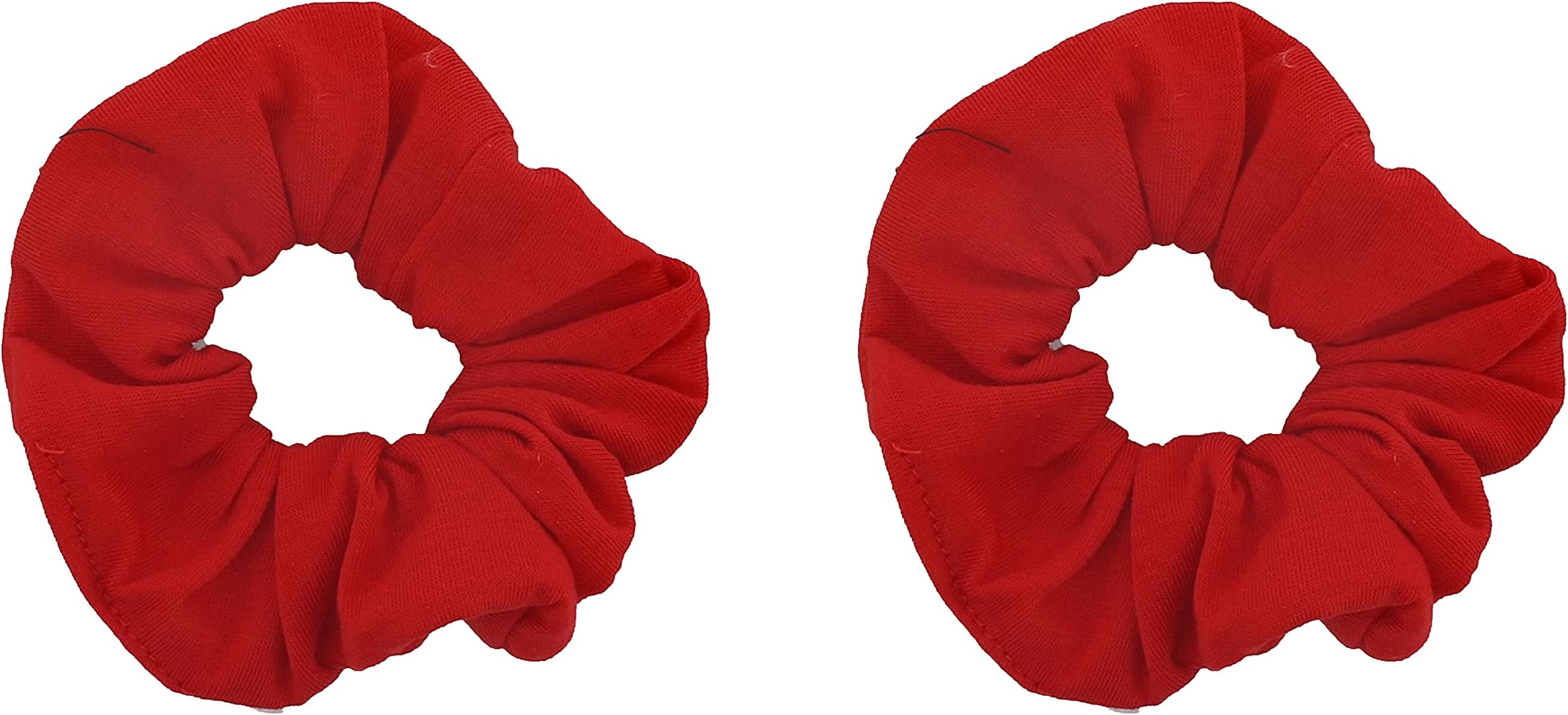 Amazon.com : Shiny Metallic Scrunchie Set, Set of 2 Red Lame Scrunchies ...