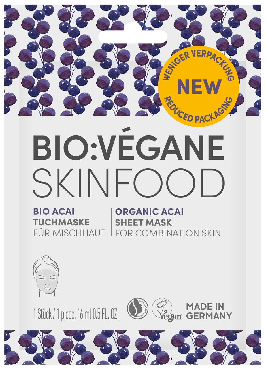 Amazon.com : BIO:VEGANE SKINFOOD Organic Acai Sheet Mask For ...