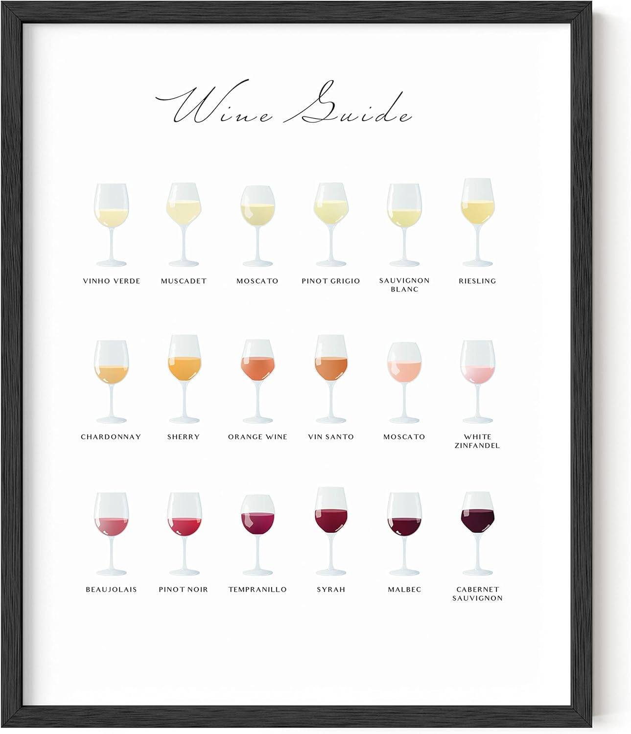 Amazon.com: HAUS AND HUES Wine Guide Poster - Wine Prints Wall Art ...