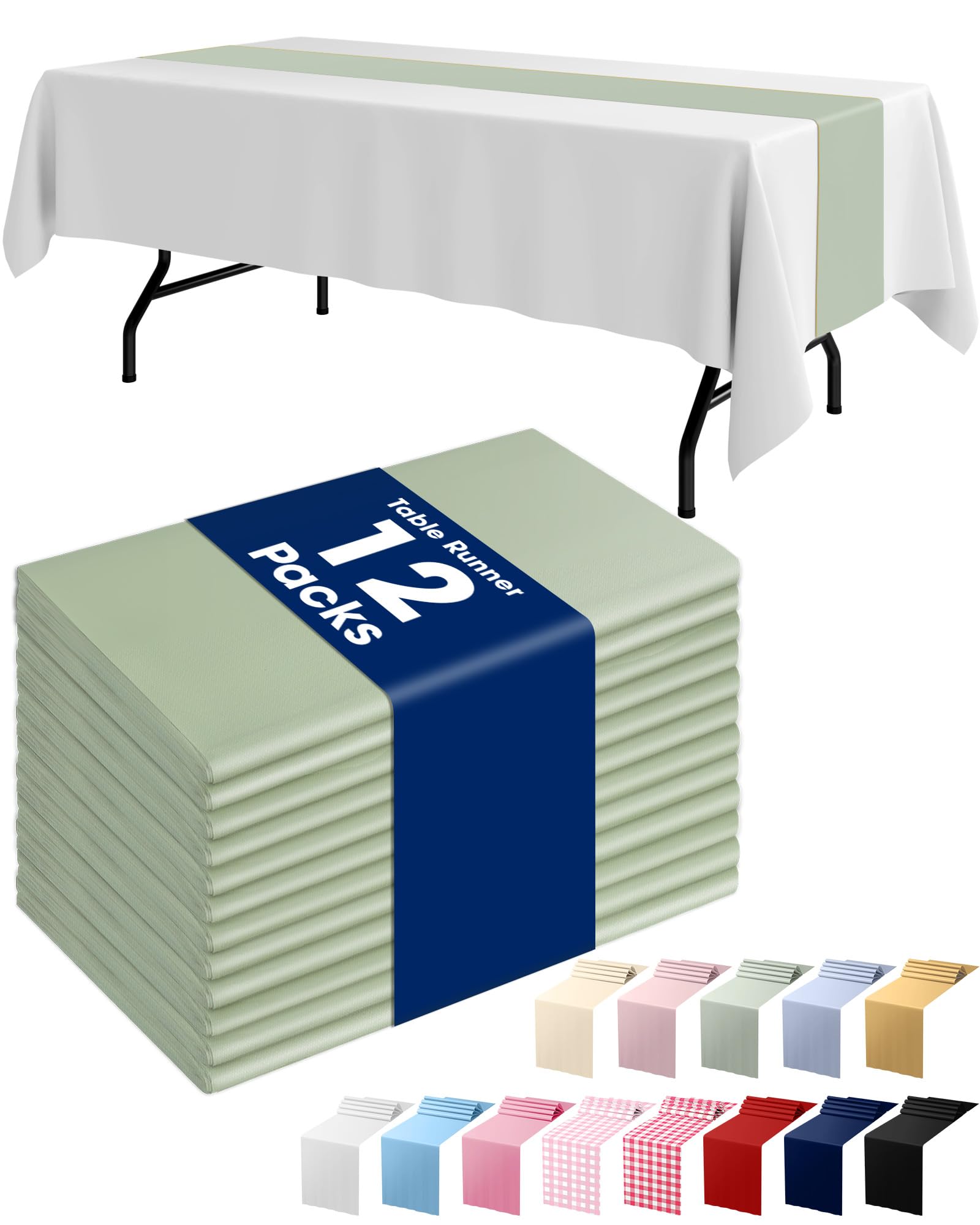 Snapklik.com : Plastic Table Runners Disposable 12 Pack, 14 X 108 Inch ...