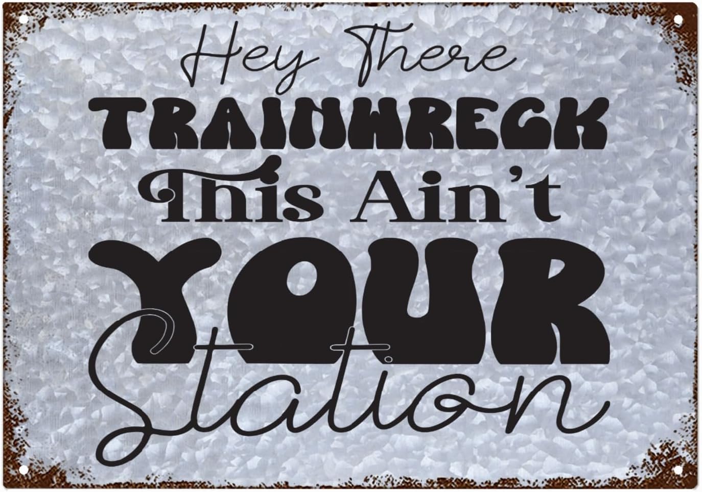 Amazon.com : Hey There Trainwreck This Ain't Your Station Sign Funny ...