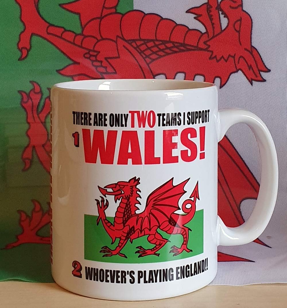 Welsh Fan! 2 Teams I support - WALES! mug : Amazon.co.uk: Home & Kitchen