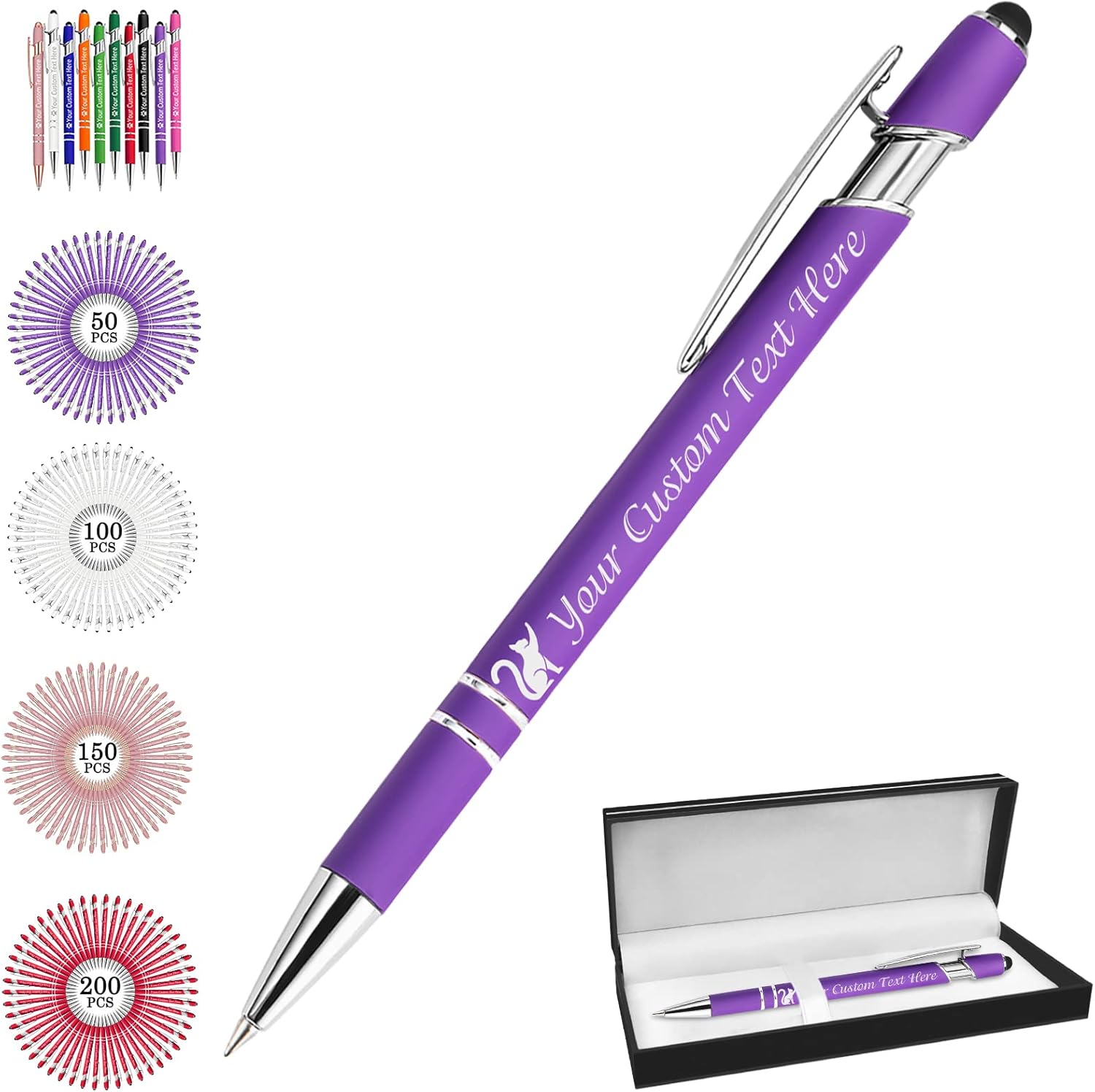 Amazon.com : Personalized Pens Engraved Custom Ballpoint Pens with Name ...