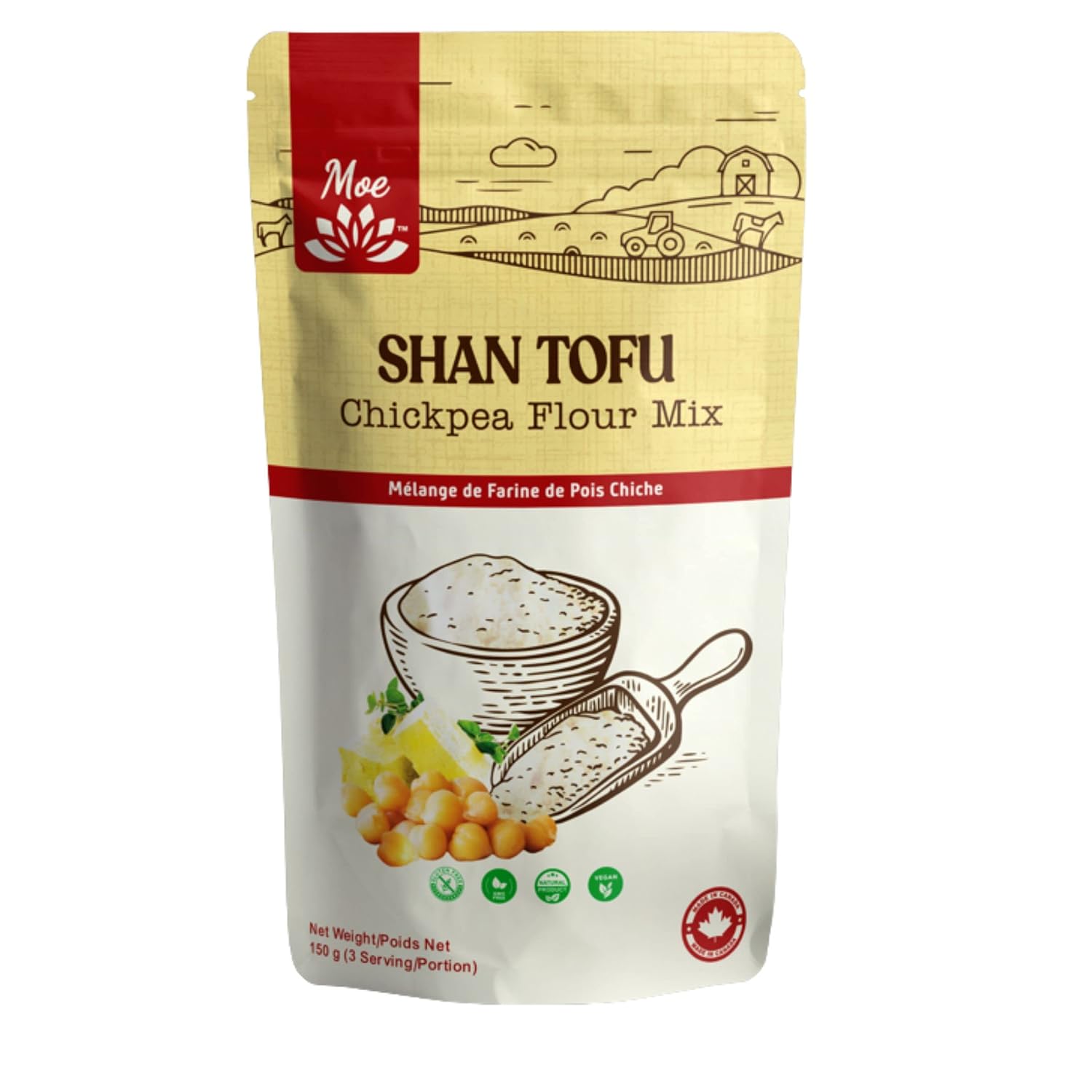 Amazon.com : Moe Shan Tofu: Chickpea Flour Mix , Non-GMO - Vegan ...