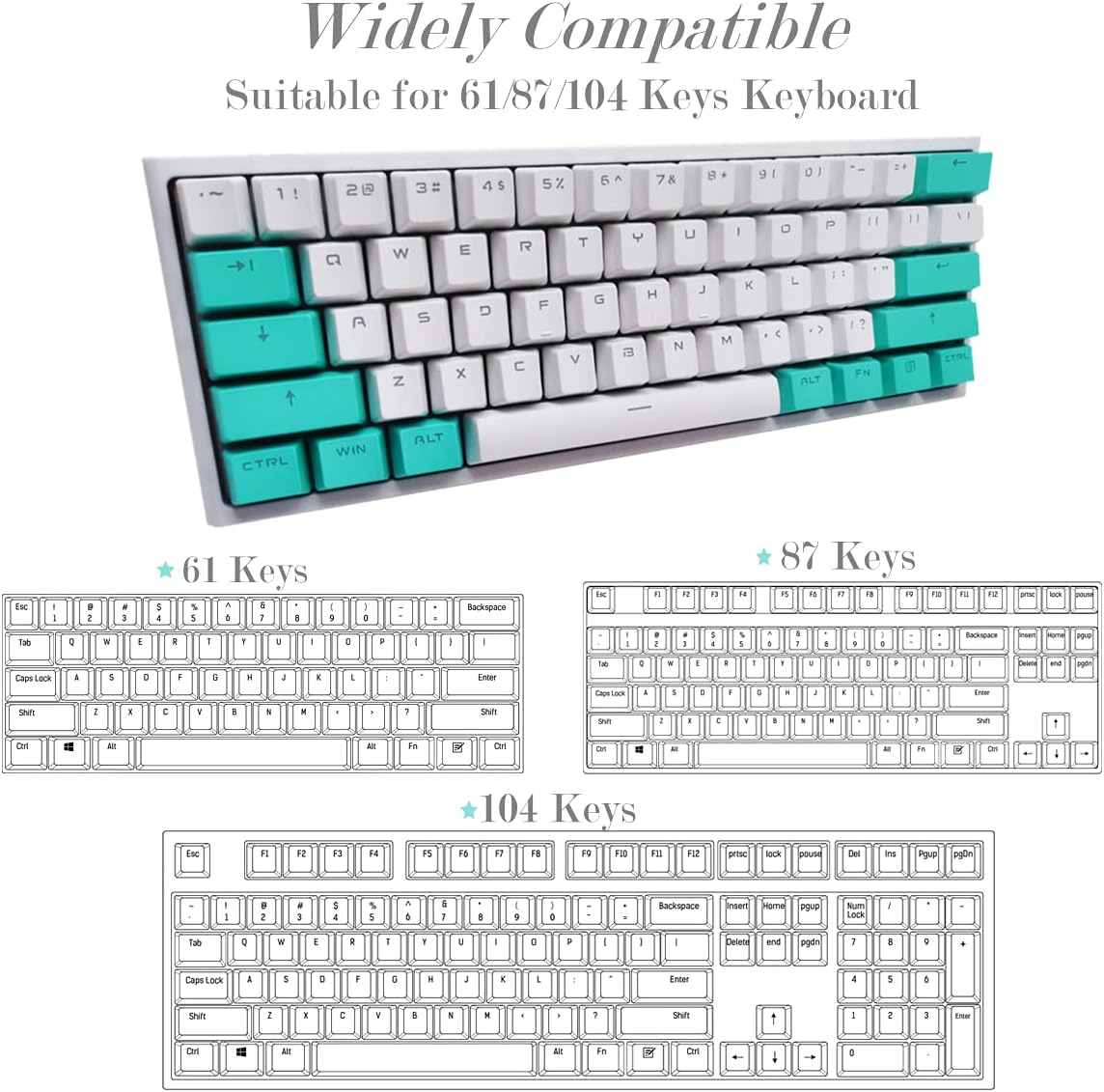 Buy XVX PBT Keycaps - Keycaps 60 Percent, Suitable for GK61/RK61/Anne ...