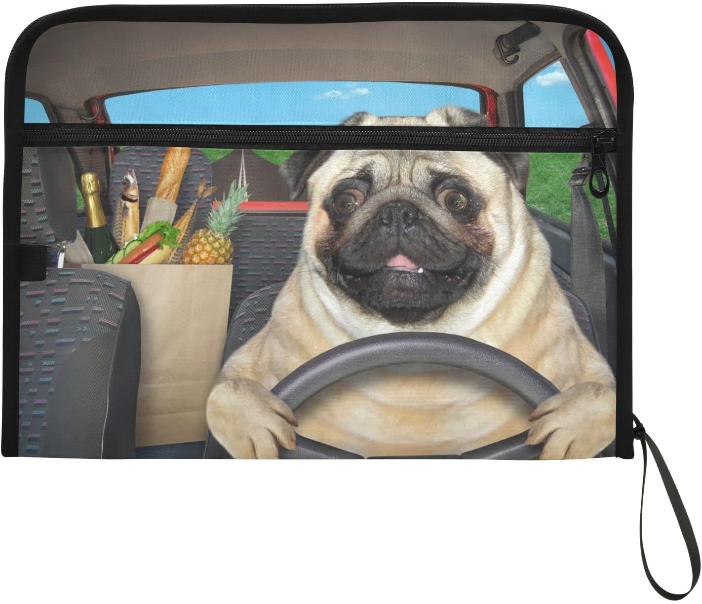 Pug Dog Car Expanding File Folder for Documents A4 Letter Size ...