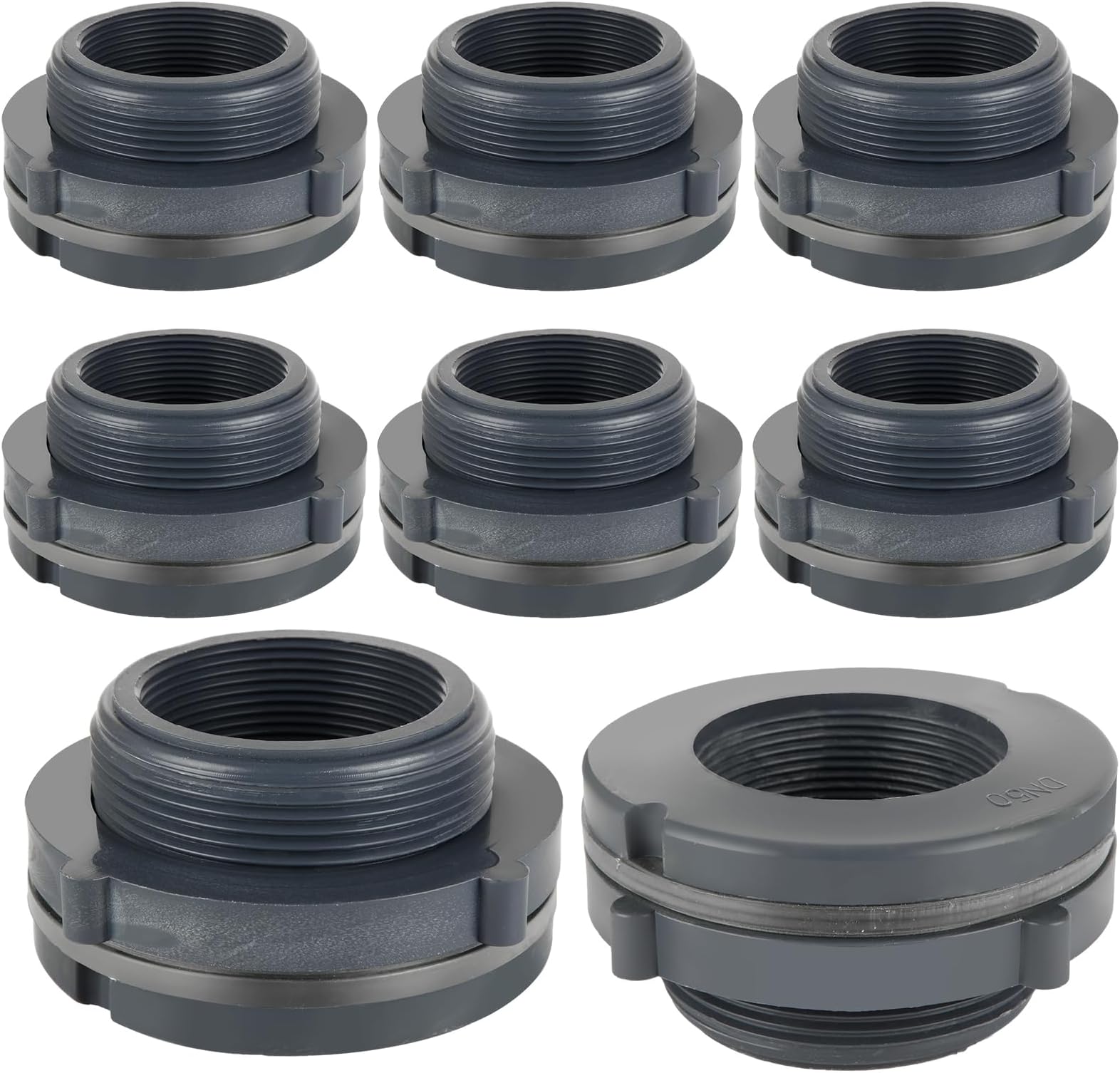 Amazon.com: YOUNTHYE 8PCS Bulkhead Fitting 2 inch Double Threaded ...