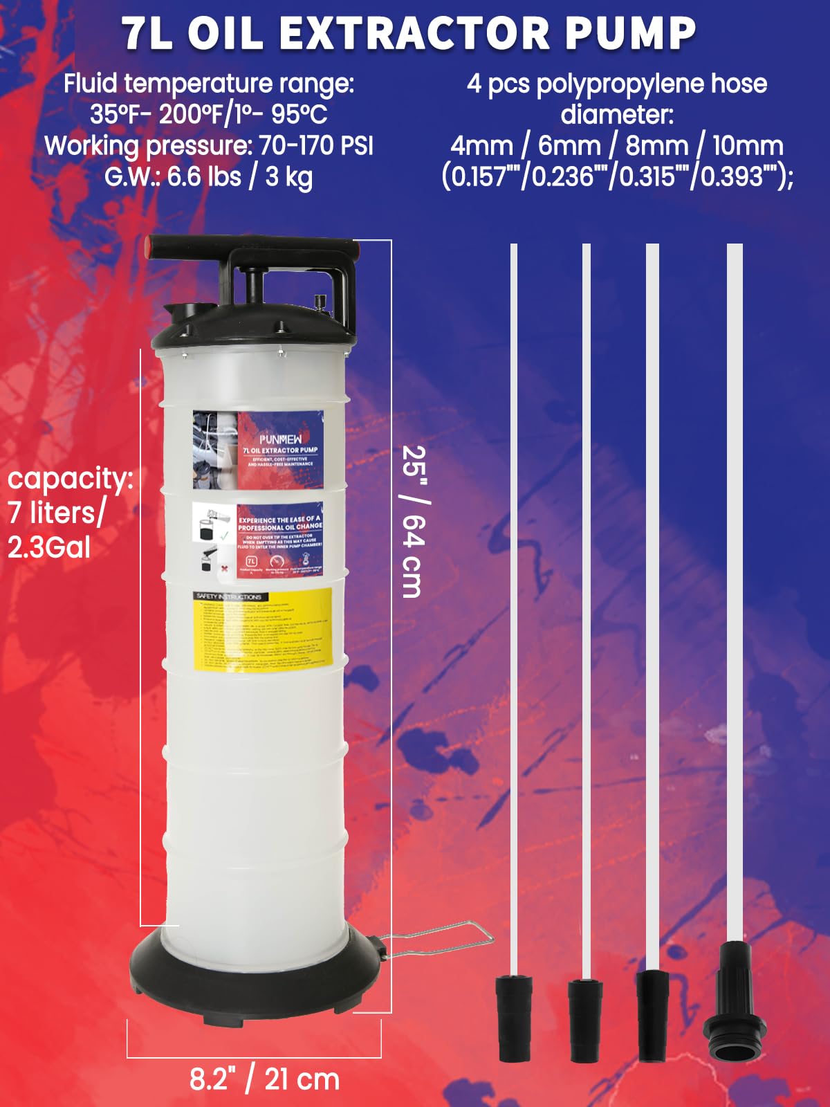 Snapklik.com : Oil Extractor Pump 7L Manual Oil Changer Vacuum Fluid ...