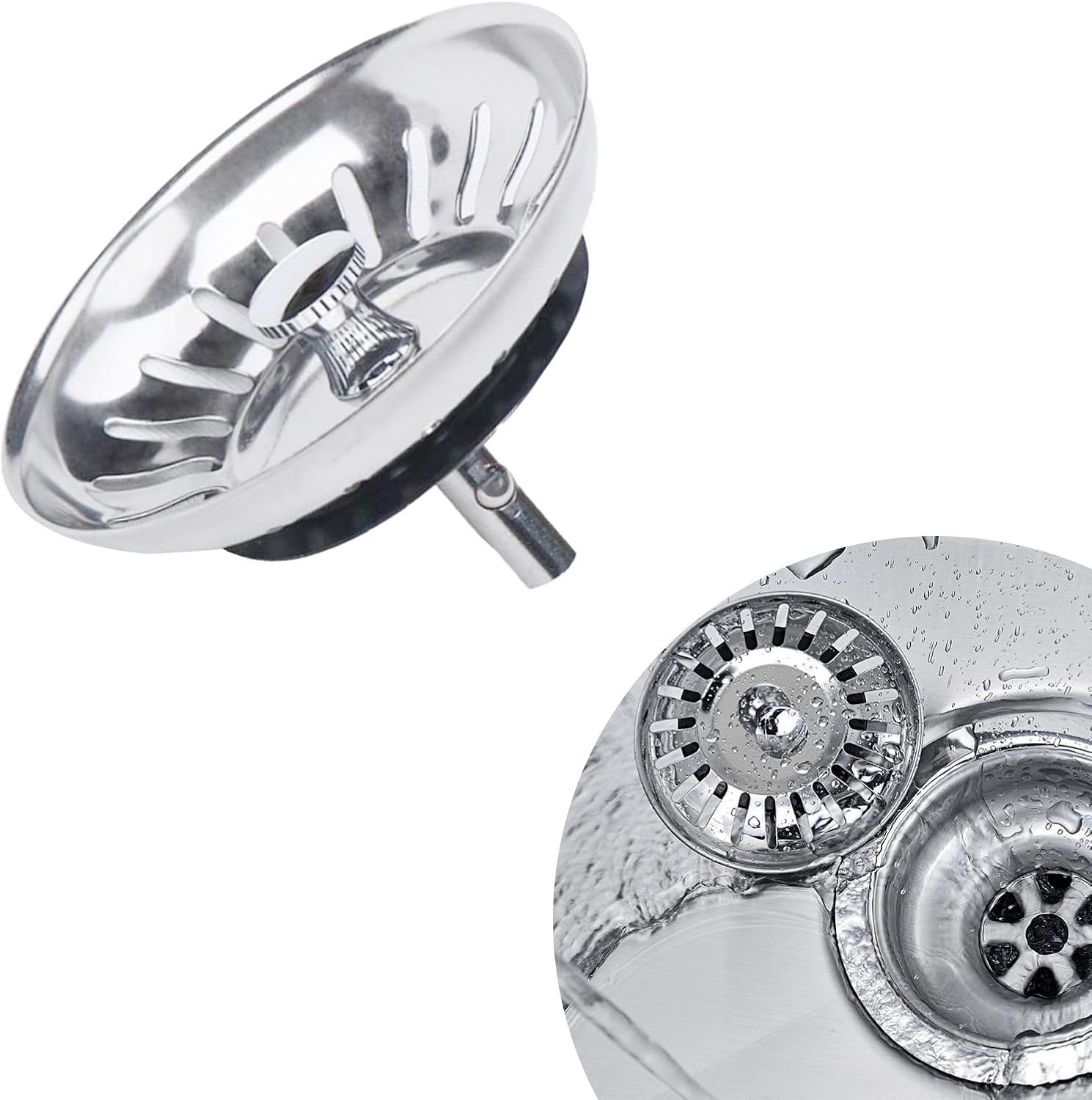 Kitchen Sink Plug Strainer SUS304 Stainless Steel Strainers Sink Plugs ...