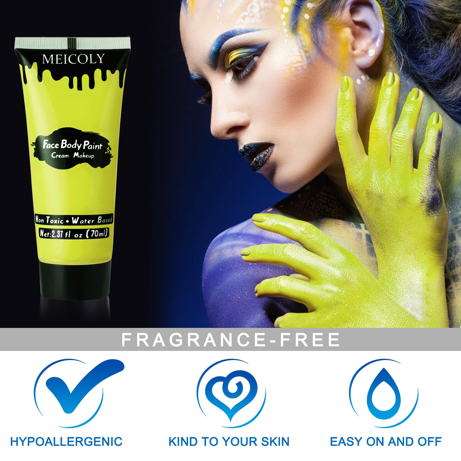 Snapklik.com : Ogre Green Face Body Paint,2.37OZ Large Tube Cream Water ...