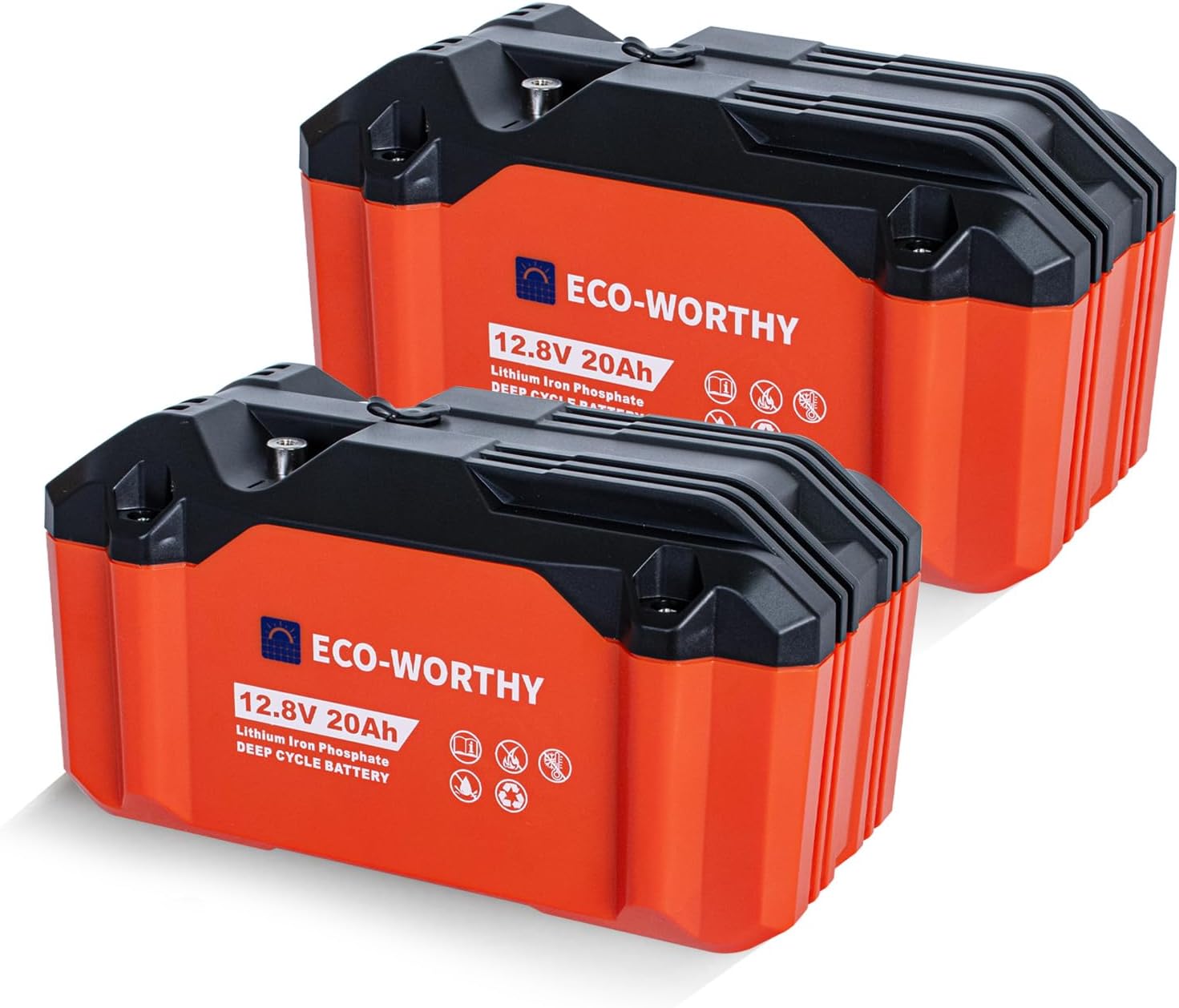 Amazon.com: ECO-WORTHY 2 Pack Portable 12V 20AH LiFePO4 Battery ...