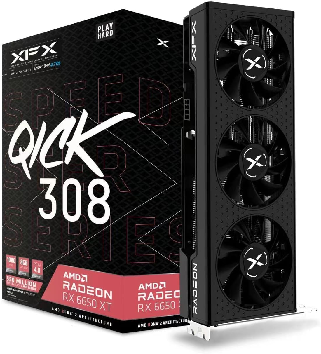 Amazon.com: XFX Speedster QICK308 Radeon RX 6650XT Ultra Gaming ...
