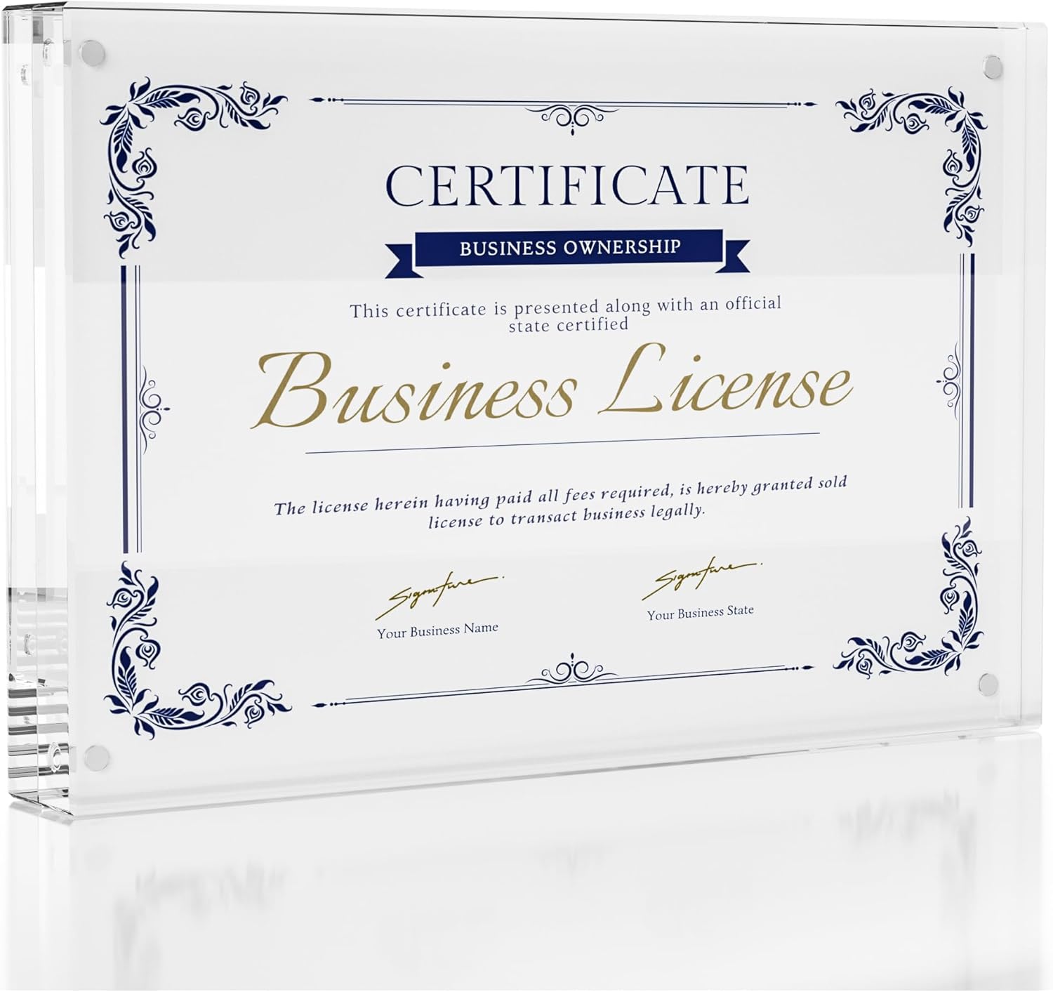 Amazon.com: HOZE Clear Acrylic Business License Frame 8.5 x 5.5 – 4/5 ...