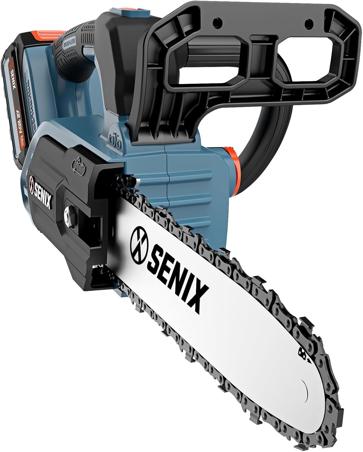 Amazon.com : SENIX 20V 10" Electric Chainsaw, Cordless Battery Powered ...