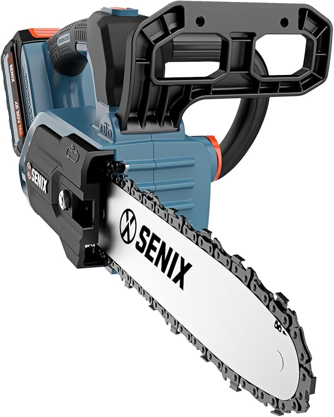 Amazon.com : SENIX 20V 10" Electric Chainsaw, Cordless Battery Powered ...