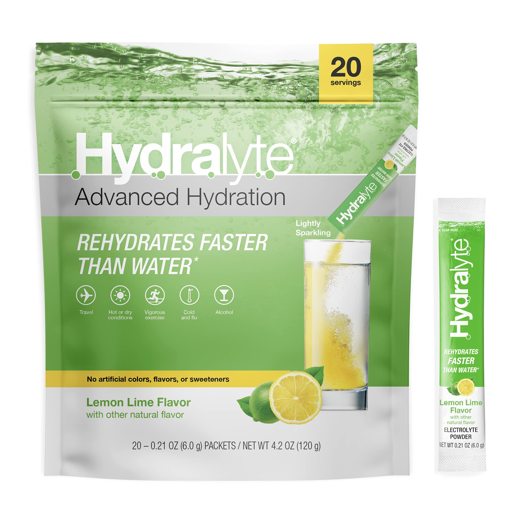 Snapklik.com : HydraLyte Electrolyte Powder PacketsSparkling Lemon Lime ...