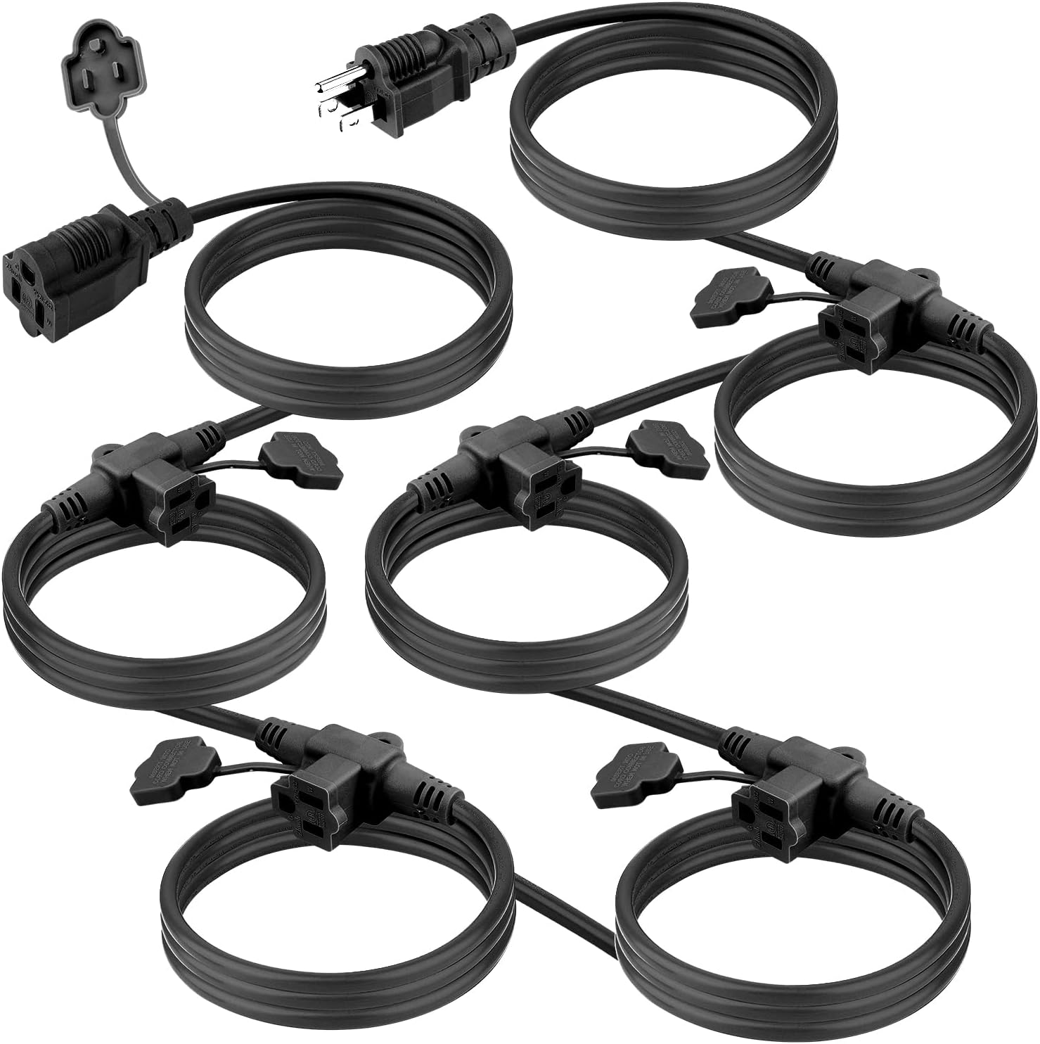 KASONIC Outdoor Extension Cord 50 FT, Evenly Spaced 6 Outlets Plugs, 16 ...