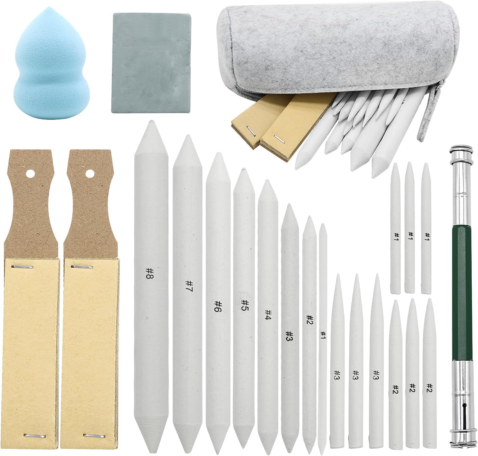 12 Pcs Blending Stump and Tortillions, Paper Art Blenders, Art Pencils, Drawing Pencils for ...