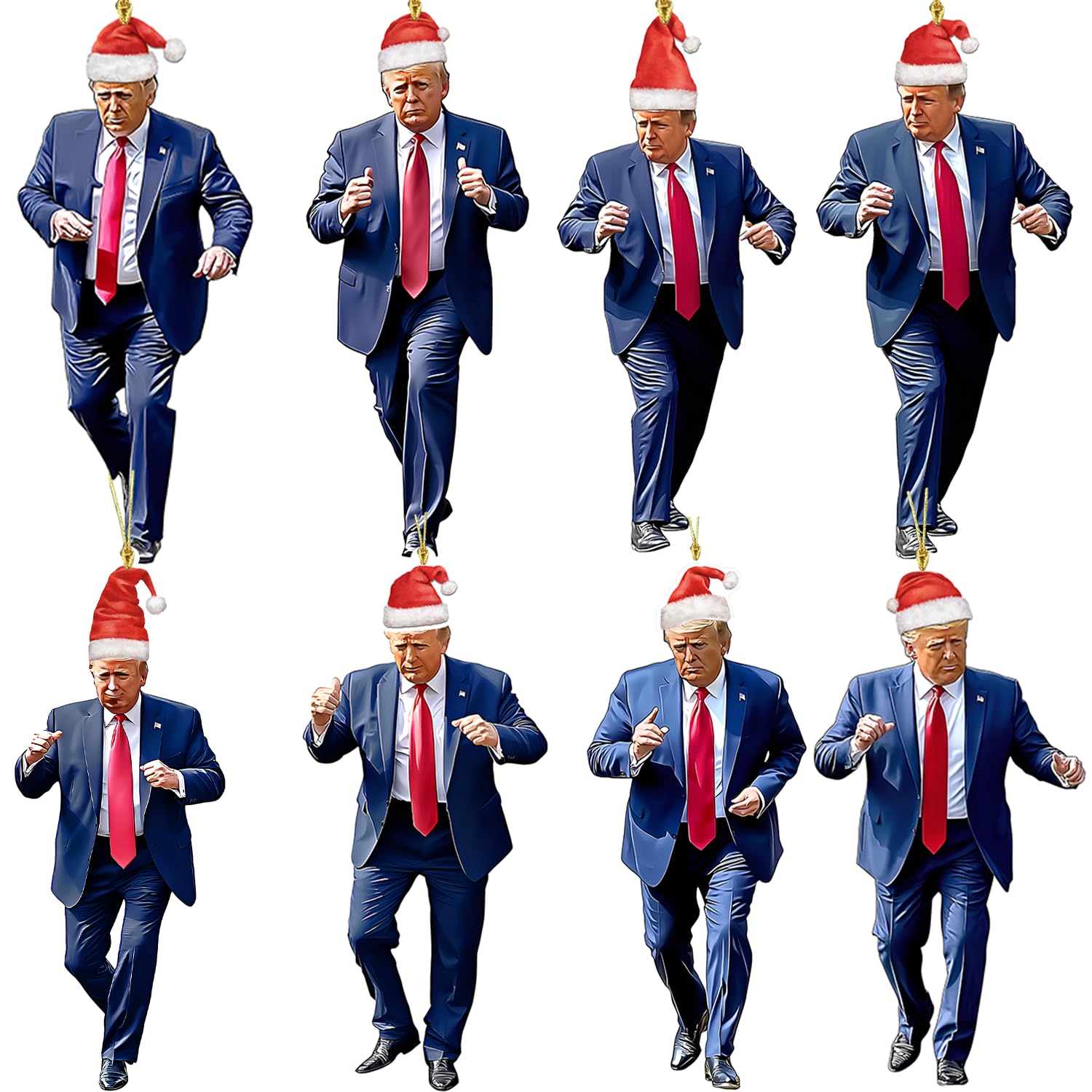 Amazon.com: 8 Packs Trump Christmas Ornaments 2024, Trump Dancing ...