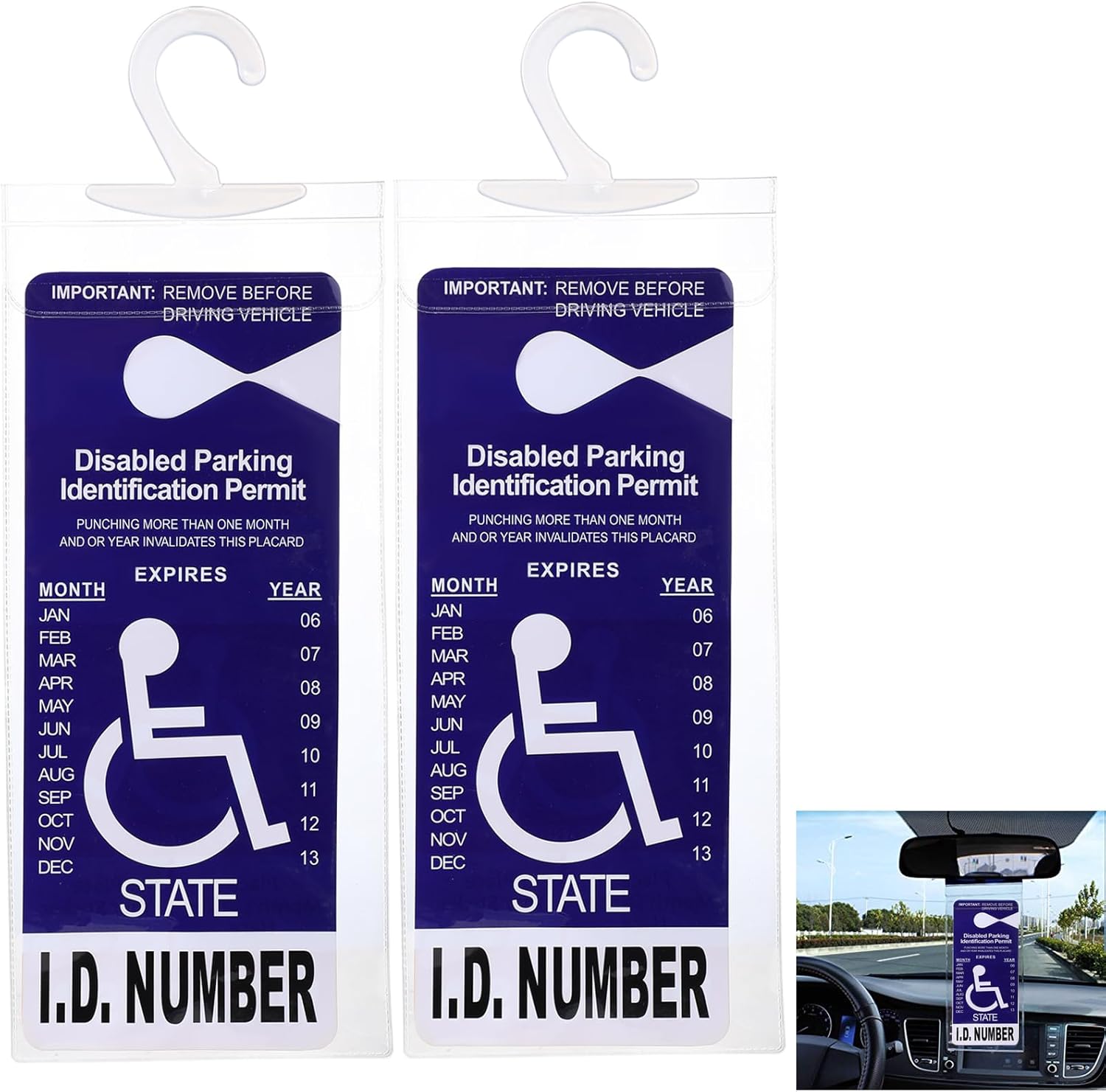 Amazon.com: CXWUZH Handicap Placard Holder for Auto 11.8" x 5" Ultra ...