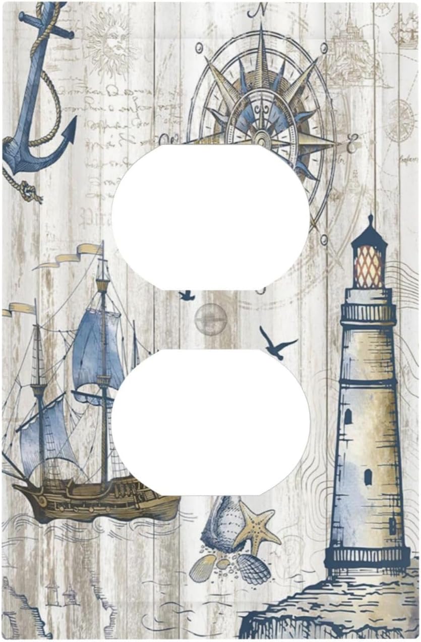 Xuejiaku Outlet Covers Rustic Nautical Anchor Sailboat Compass ...