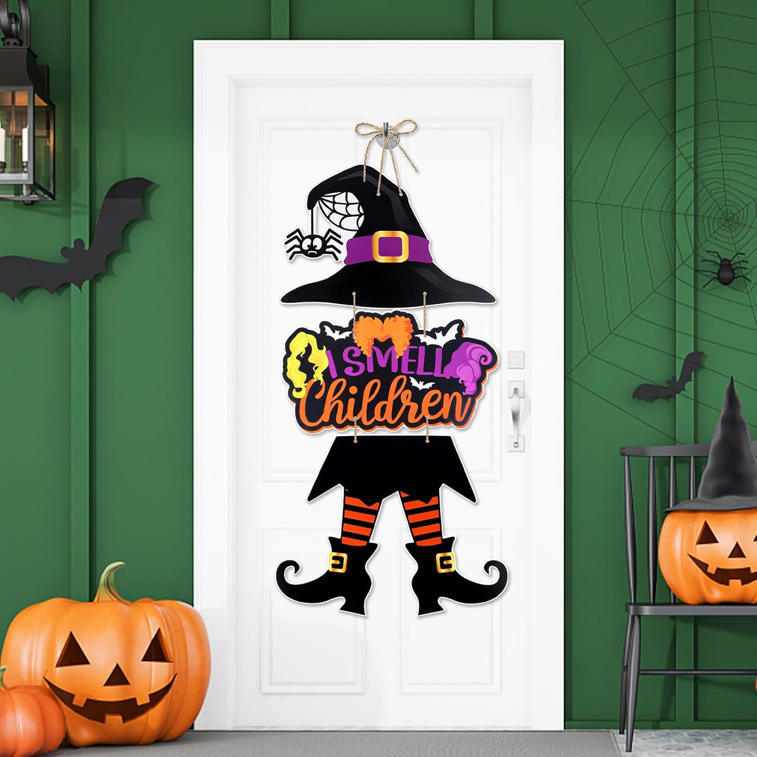 Amazon.com: Keaziu Happy Halloween Door Sign Decor Halloween Spooky ...