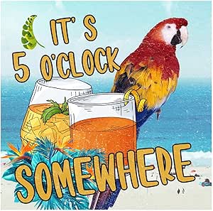 Amazon.com: Vinyl Wall Quotes Stickers It's 5 O'Clock Somewhere Quotes ...