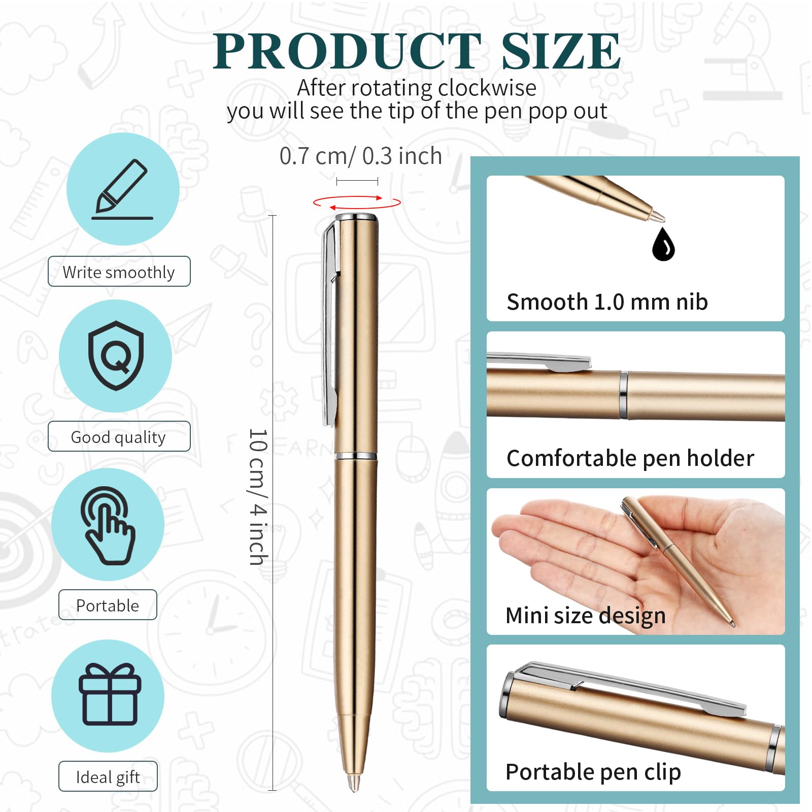 Snapklik.com : Teling 72 Pcs Small Ballpoint Pen Mini Pens Bulk 4 Inch ...