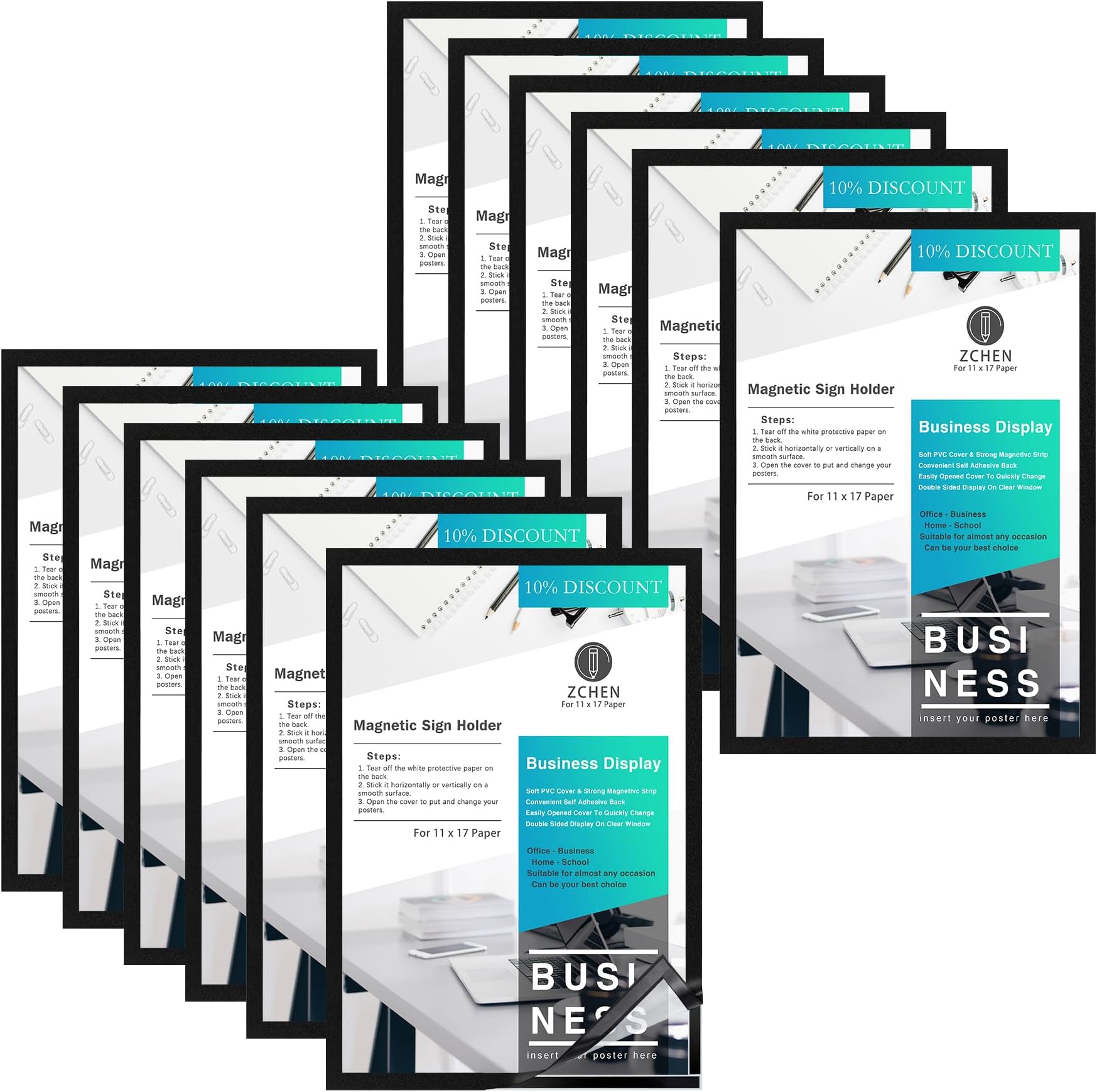 Amazon.com : zchen 12pack 11x17 Magnetic Self-Adhesive Document Sign ...