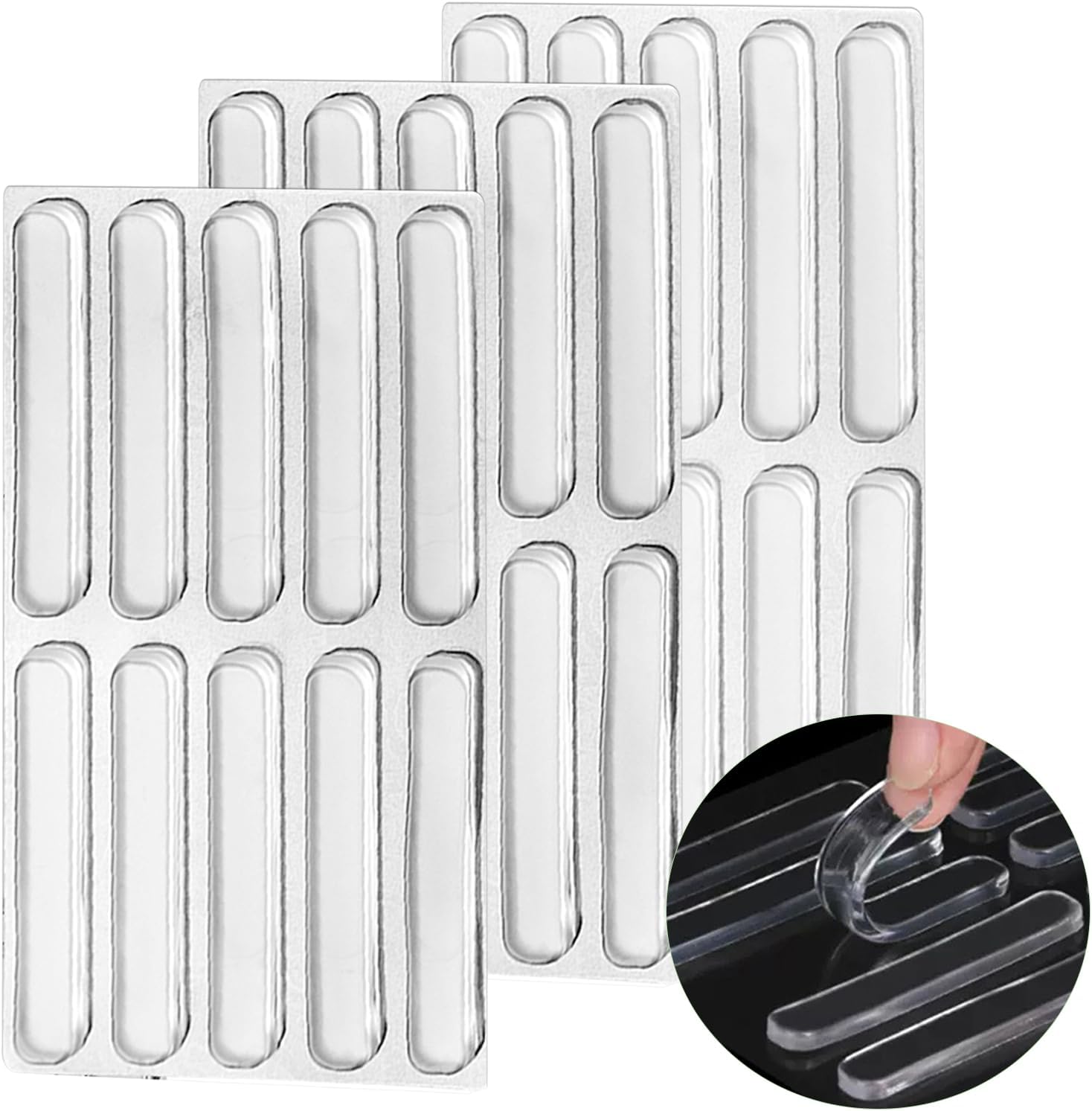 30pcs Furniture Bumpers 6.3cm length Silicone Bumpers Pads Self ...