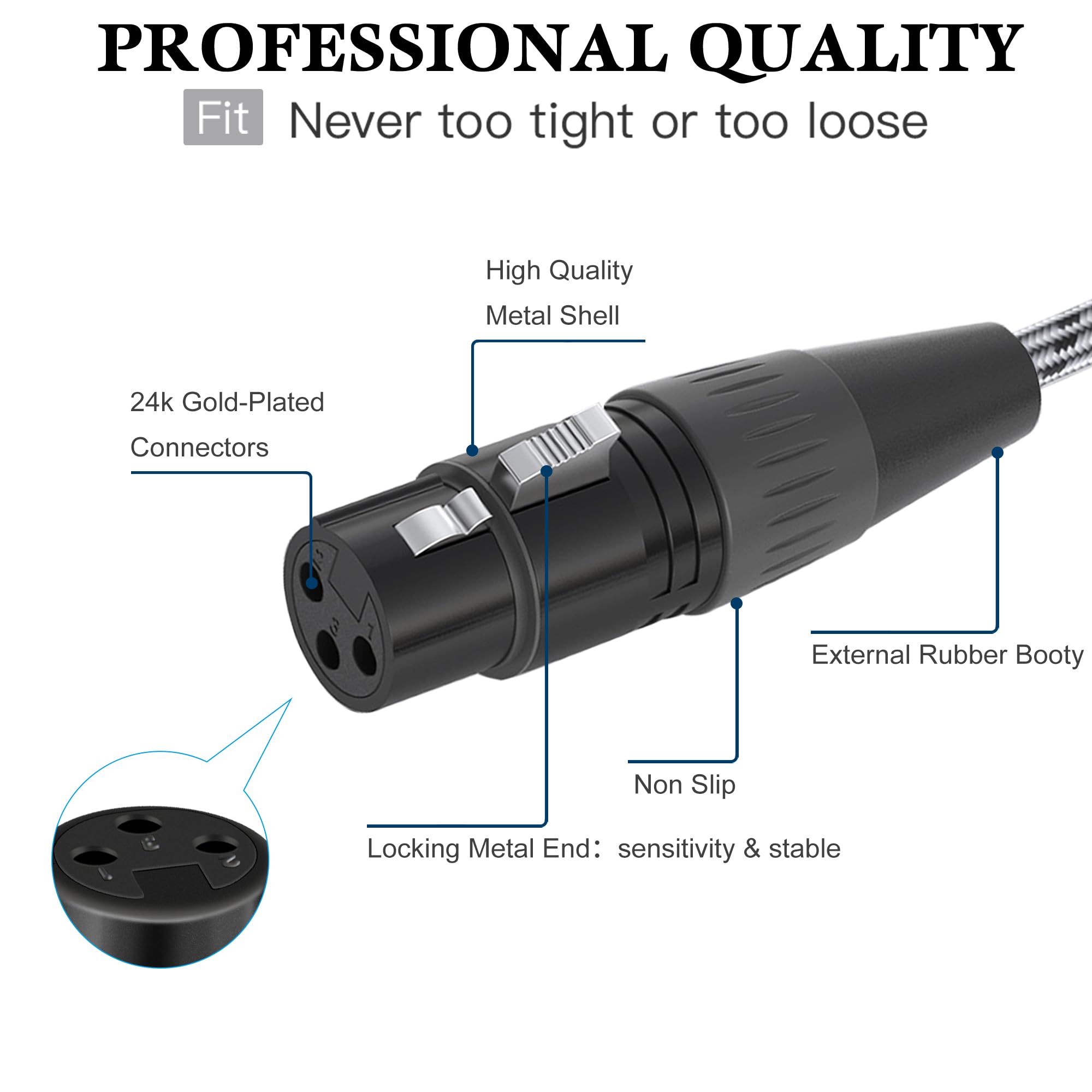 Snapklik.com : JOLGOO XLR Female To Female Adapter - 3 Pin Microphone ...