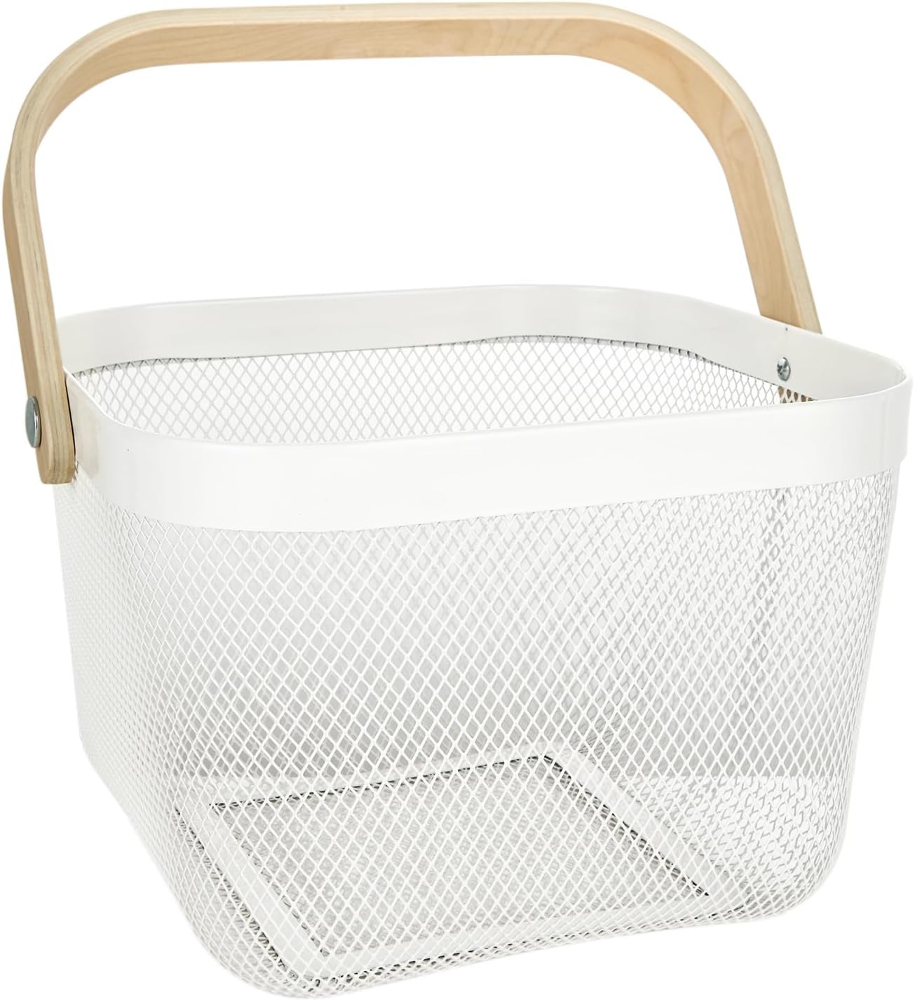 Amazon.com: CYEAH Metal Mesh Basket with Handle, 10 inch White Garden ...