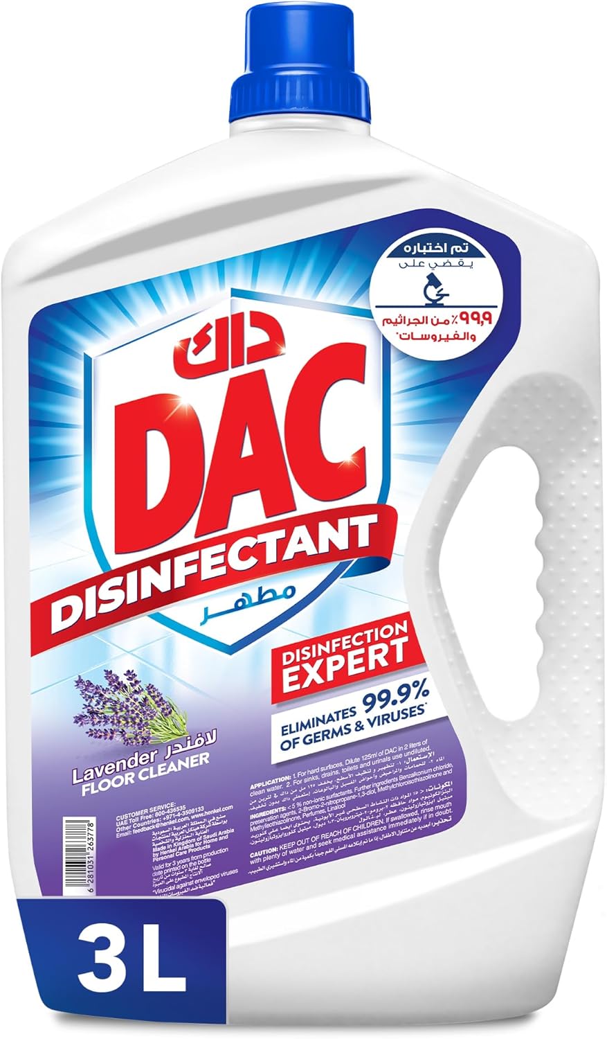 Dac Disinfectant Lavender Liquid Cleaners, 3L : Buy Online at Best ...