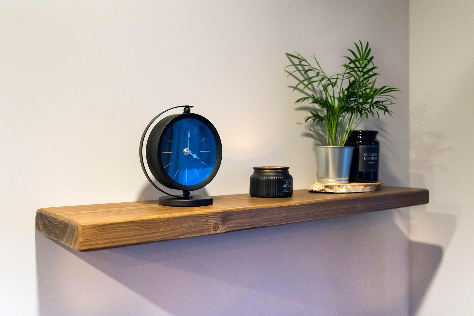 Masterplank Rustic Floating Wooden Shelf - 60cm x 20cm - Medium oak ...