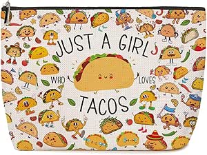 Amazon.com: Funny Taco Gifts for Taco Lovers Makeup Bag Taco Themed ...