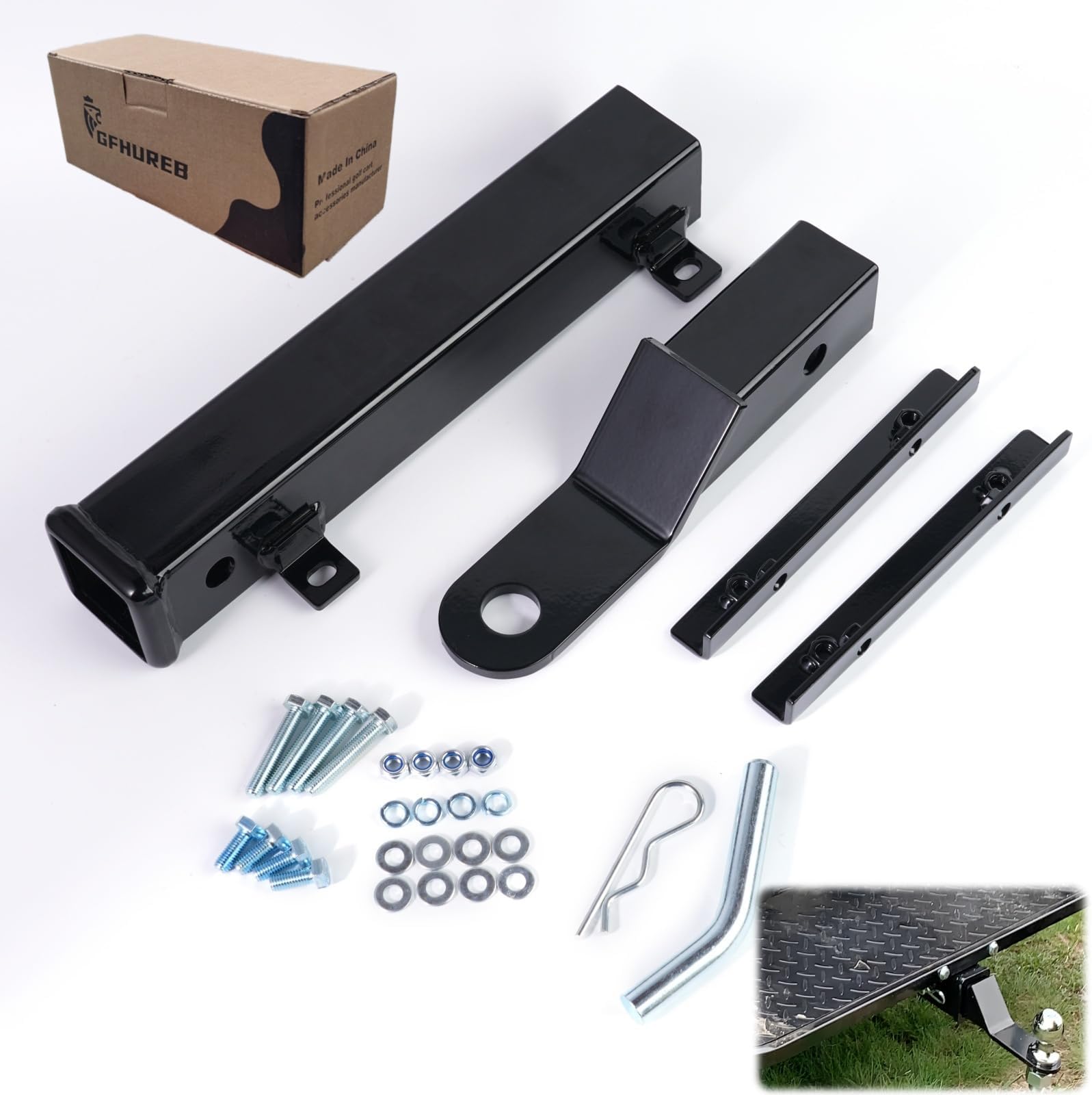 Amazon.com: 10L0L Golf Cart Rear Chassis Trailer Hitch and Receiver for ...