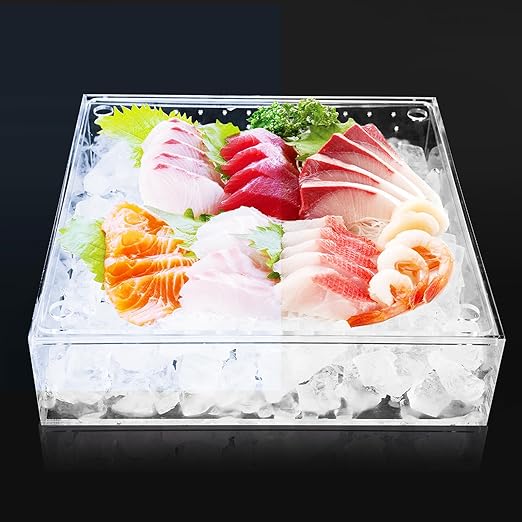 Amazon.com: Ice Chilled Serving Tray with Ice Underneath, Acrylic Cold ...