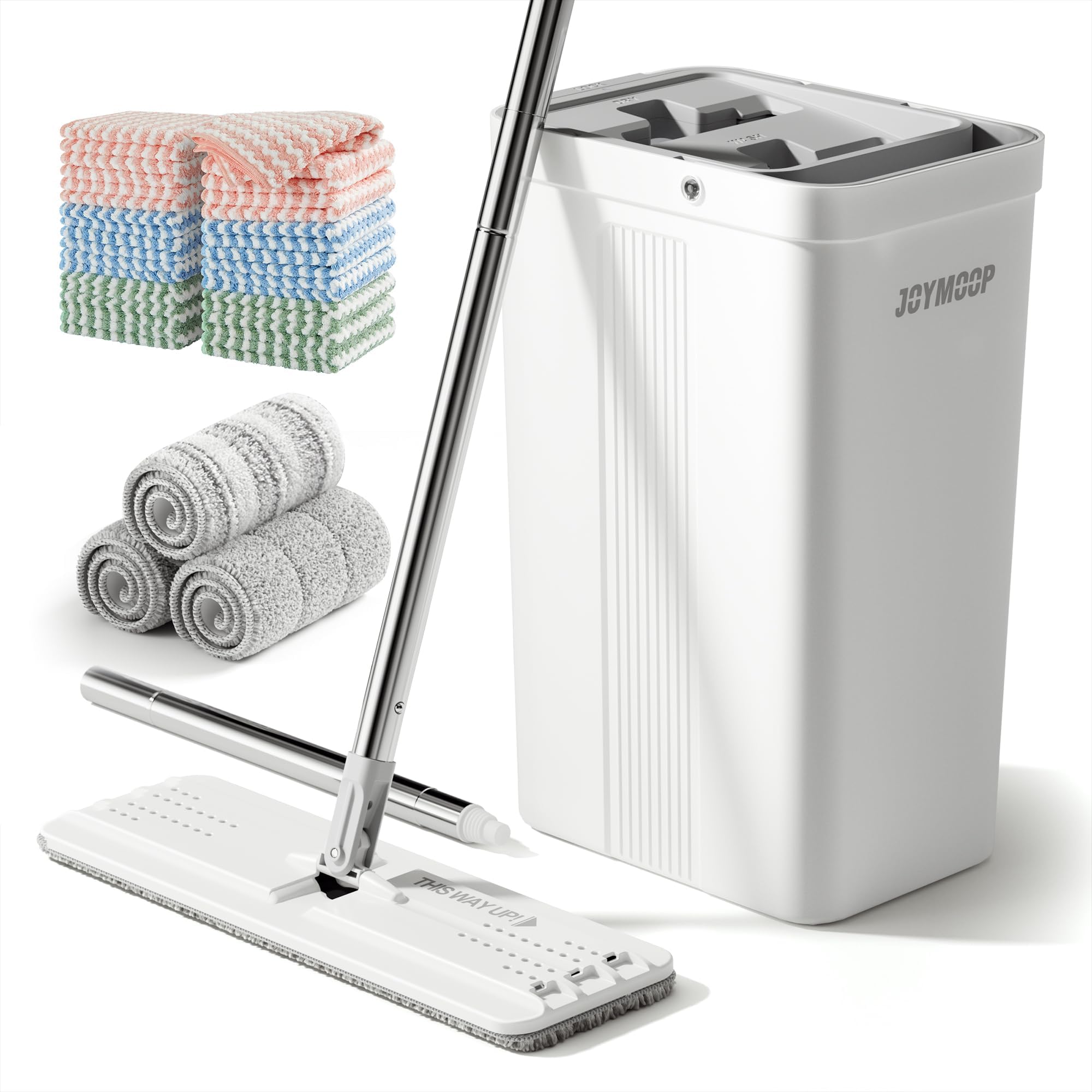 Amazon.com: JOYMOOP Mop and Bucket with Wringer Set with Microfiber ...