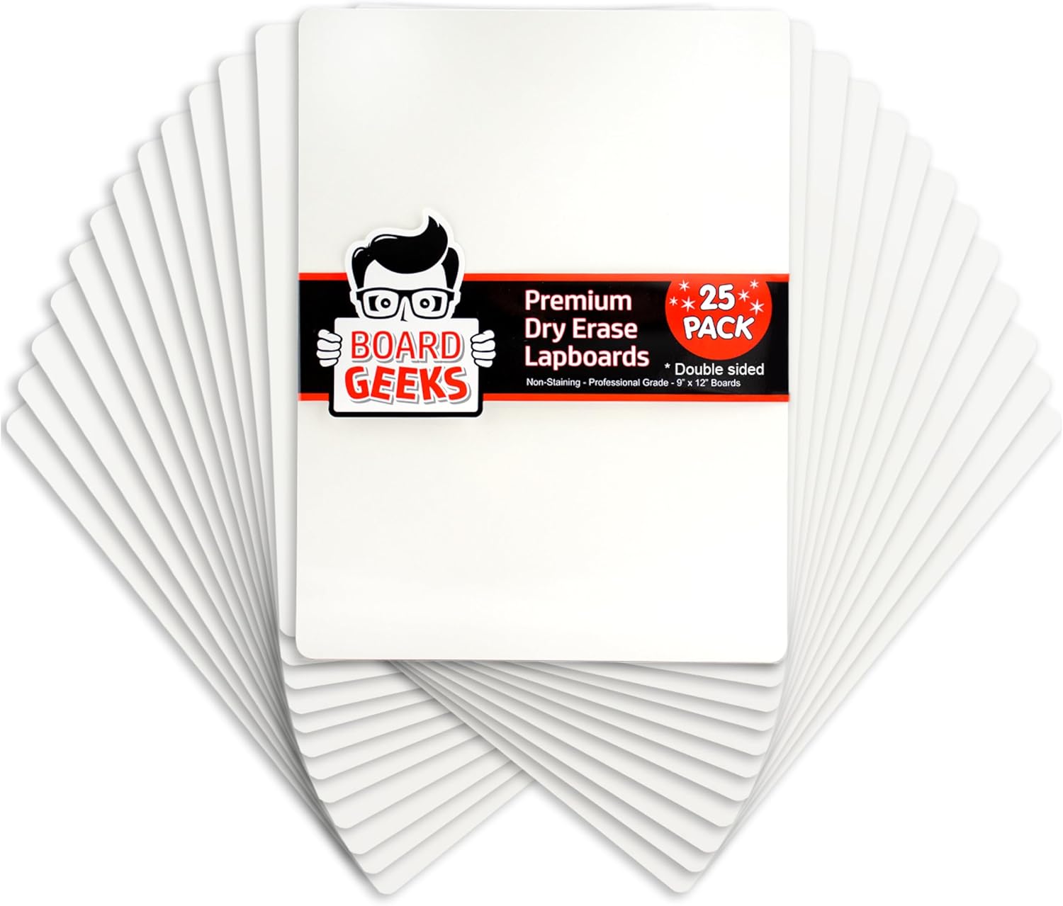 Board Geeks 25 Pack Dry Erase Lapboards 9 inch by 12 inch Large ...