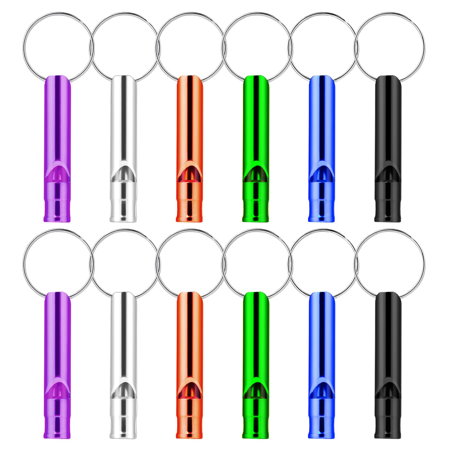 Giantree Pack of 12 Signal Whistle, Emergency Whistle, Loud with Key ...
