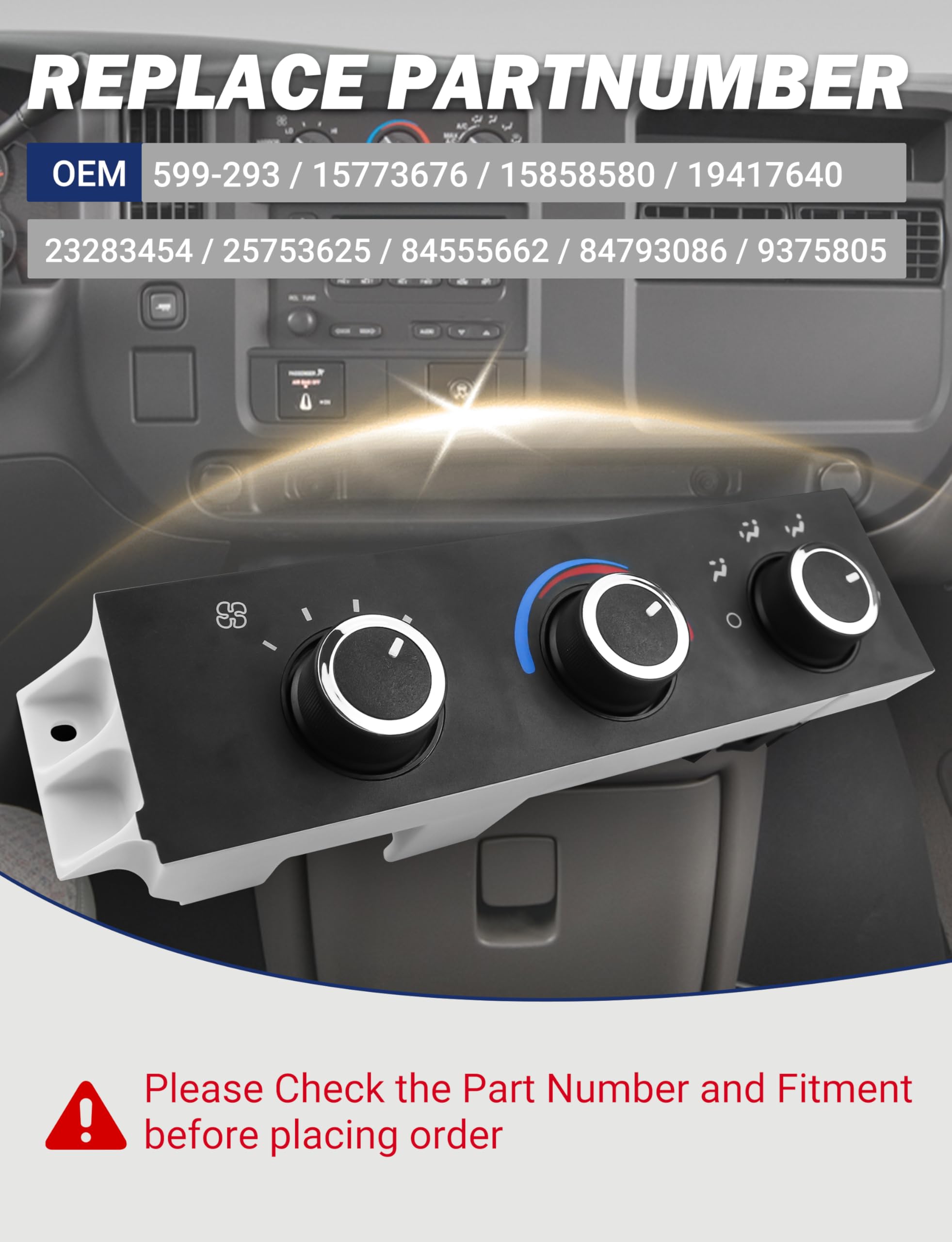 Snapklik.com : DZFSTFI Climate Control Module, 599-293 AC Control Panel ...