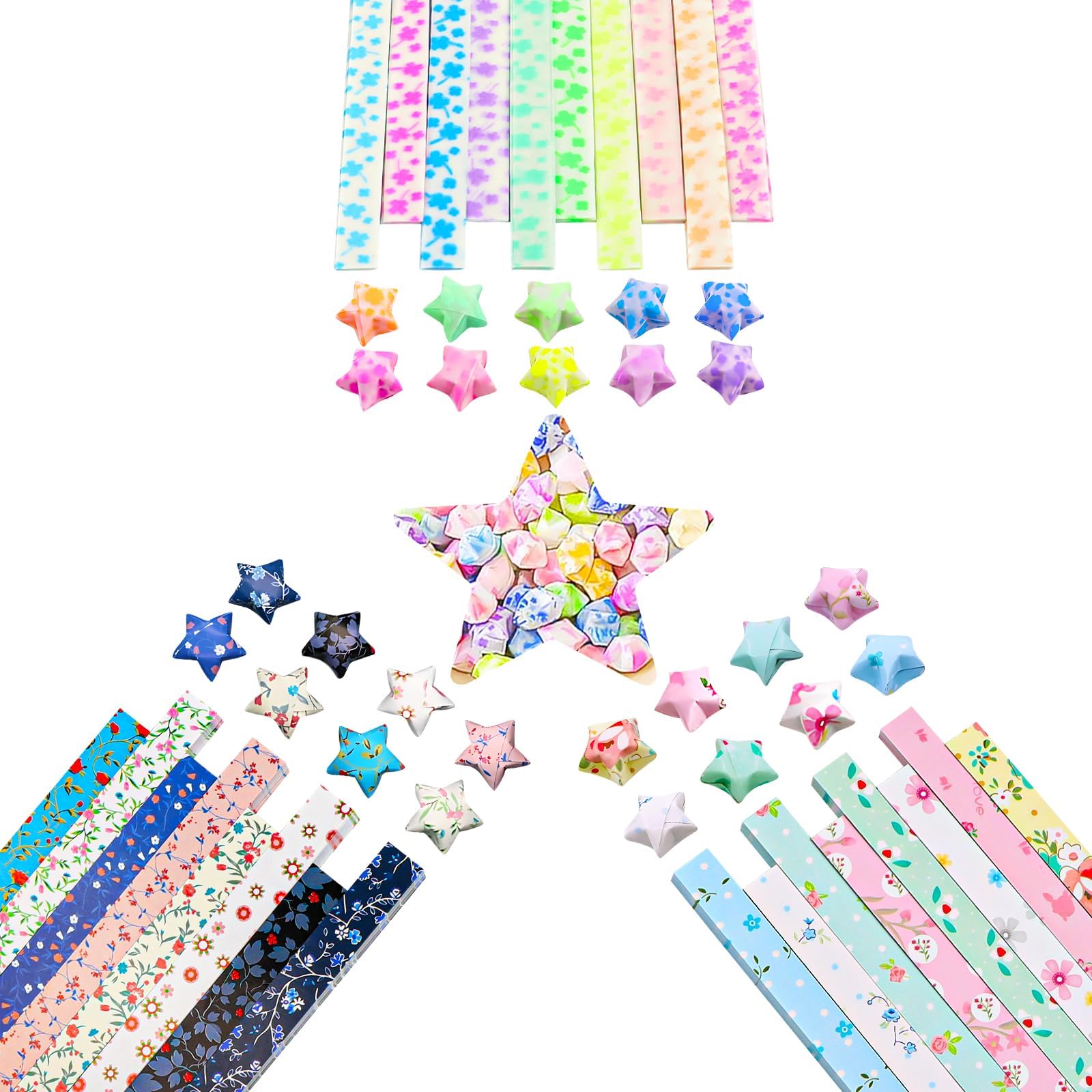 Amazon.com : 950 Sheets of Paper Stars, 37 Patterns, Origami Paper ...