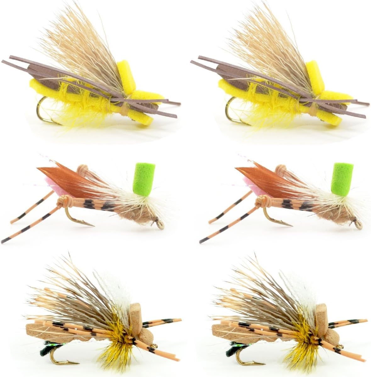 Amazon.com : The Fly Fishing Place 6 Foam Body Hopper Grasshopper Trout ...