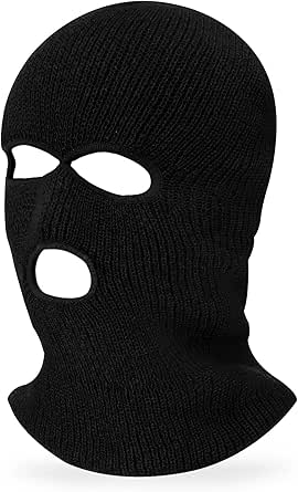 3 Hole Ski Mask, Winter Knitted Full Face Mask for Men Women Warm ...