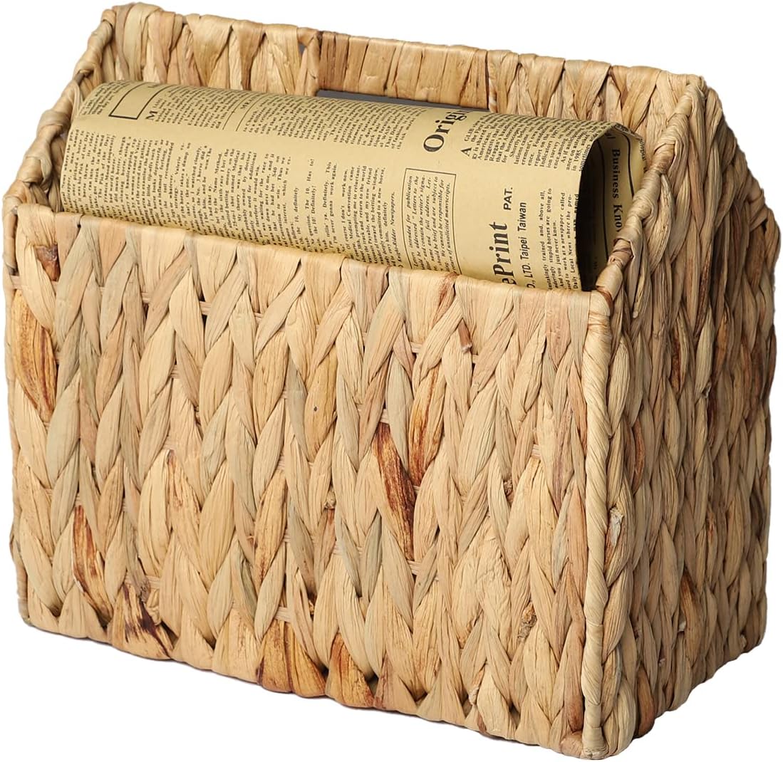Amazon.com: AuldHome Gray Washed Magazine/File Basket, Farmhouse Rustic ...
