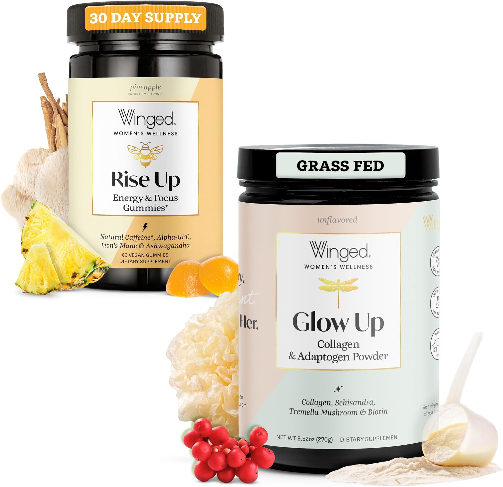 Amazon.com: Winged Rise Up Gummies | Energy & Brain Boost Supplement ...