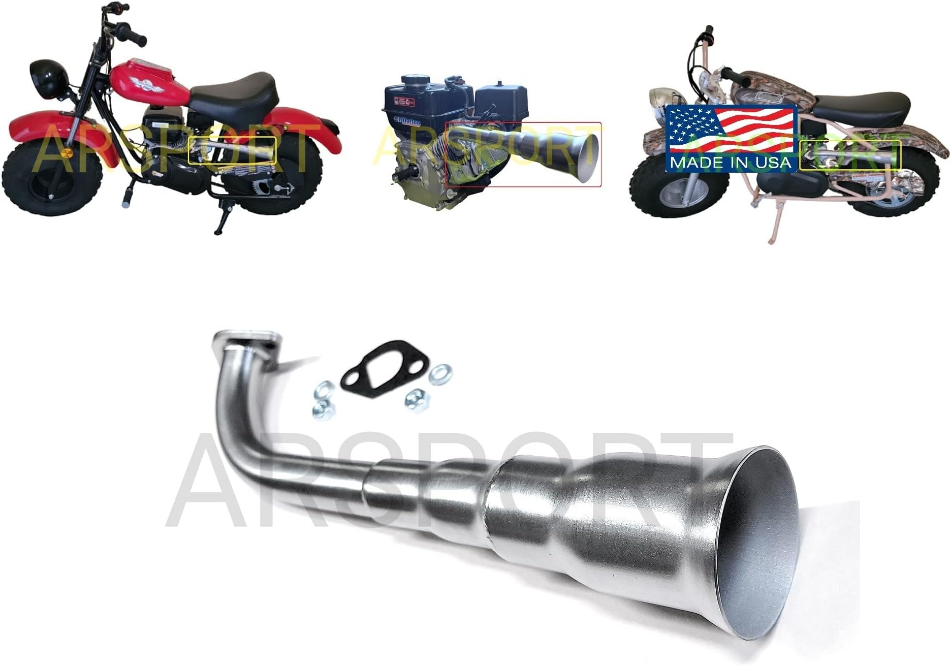 Amazon.com: ARSPORT 4 Stage Exhaust Header for Massimo MB200, BT200X ...