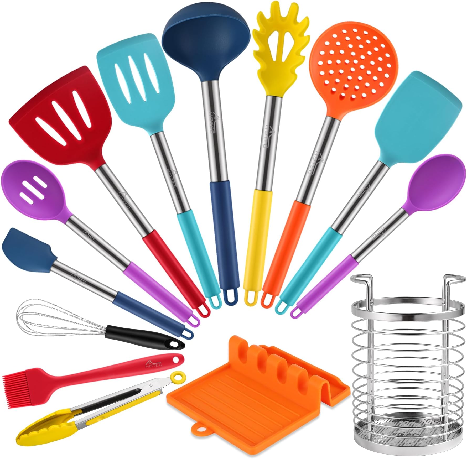 Amazon.com: Core Kitchen - 10 Piece Silicone Utensil Set in Assorted ...