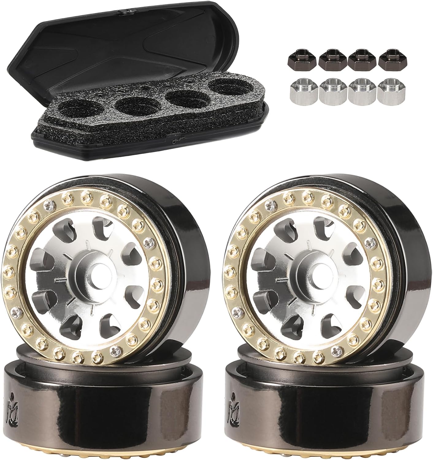 Amazon.com: 1.0 Beaded Metal Weighted Wheels 1.0" Wheel Rim for 1/18 ...