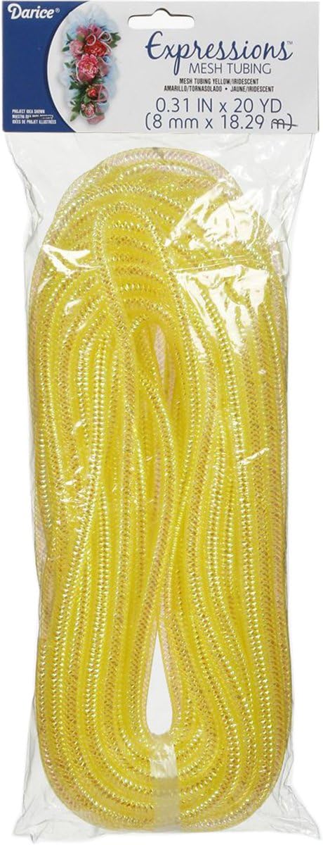 Amazon.com: Darice Mesh Tubing, 8mm by 20-Yard, Yellow and Iridescent